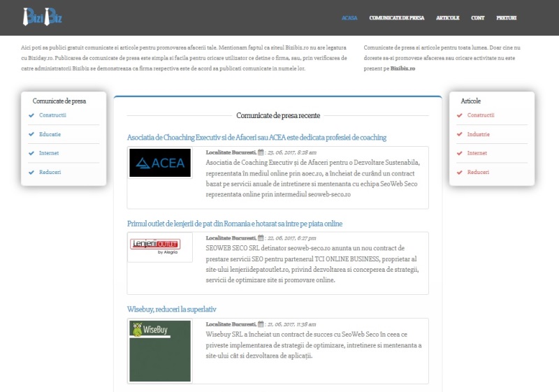 Lansarea platformei BiziBiz | Comunicate de Presa - LivePr.ro Lansarea platformei BiziBiz | Comunicate de Presa - LivePr.ro